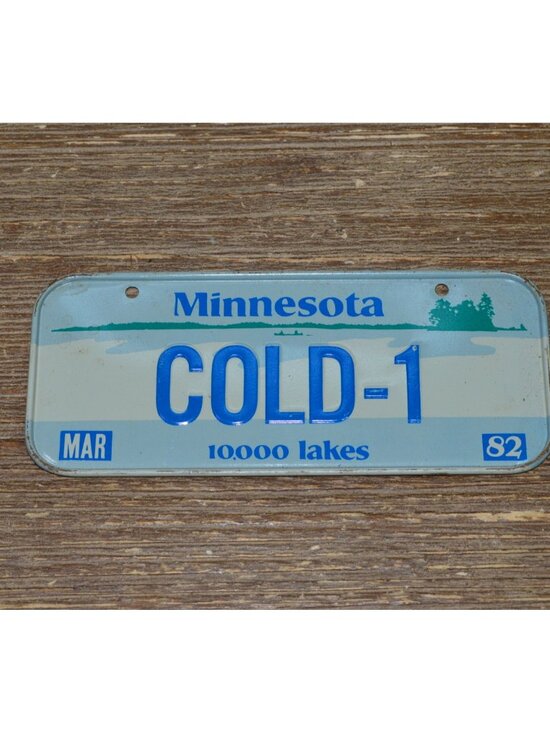 Accents | Vintage Minnesota Cold 82 Small Bike Retro Metal License ...